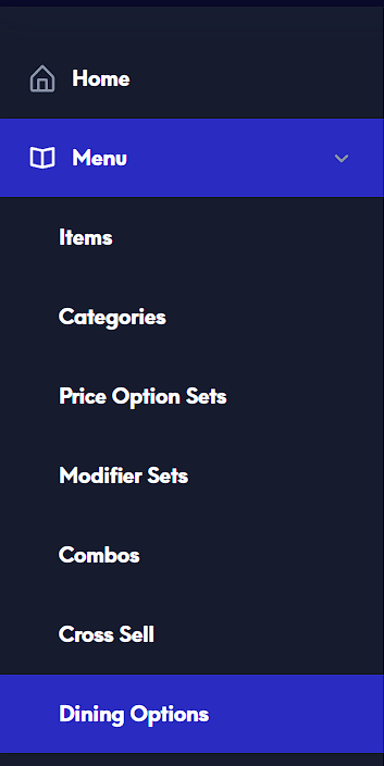 How to toggle/hide dine in or to go options – INFI