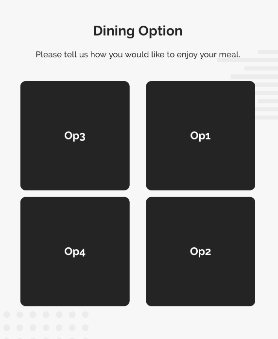How to toggle/hide dine in or to go options – INFI